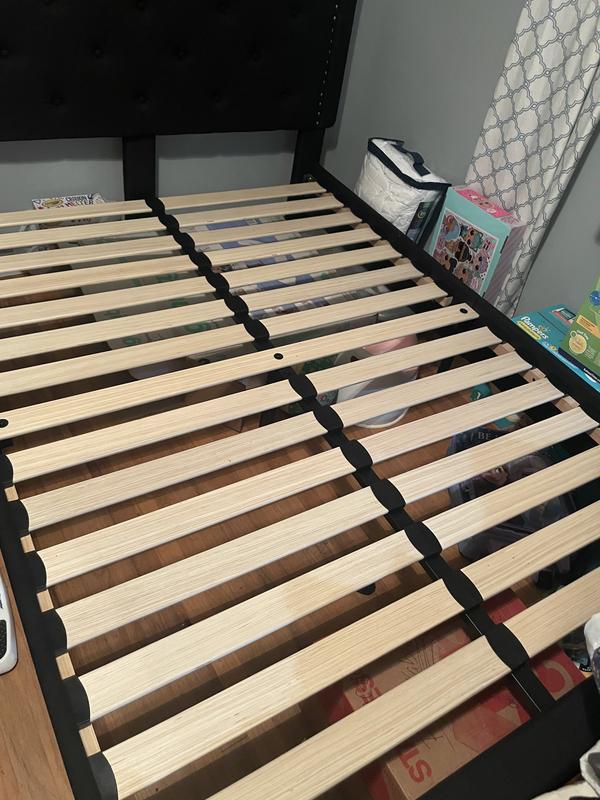 Emma + Oliver King Tufted Platform Bed in Dark Gray Fabric with 10 Inch ...