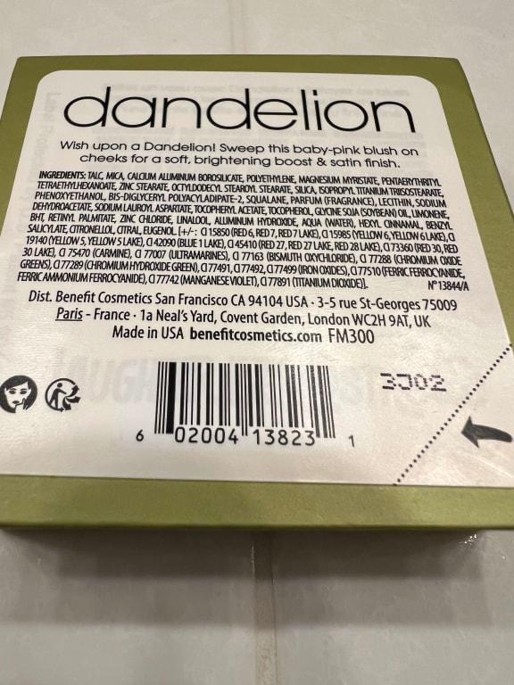 Benefit Cosmetics Dandelion Brightening Baby-Pink Blush, Mini - 0.12 oz ...