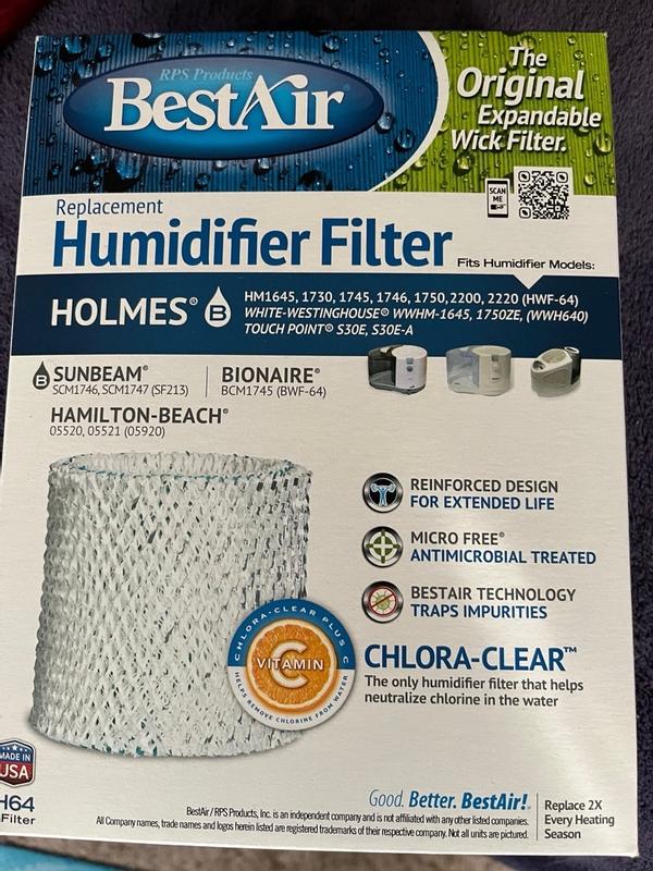 BestAir H64-PDQ-4 Humidifier Replacement Paper Wick Filter For Holmes ...