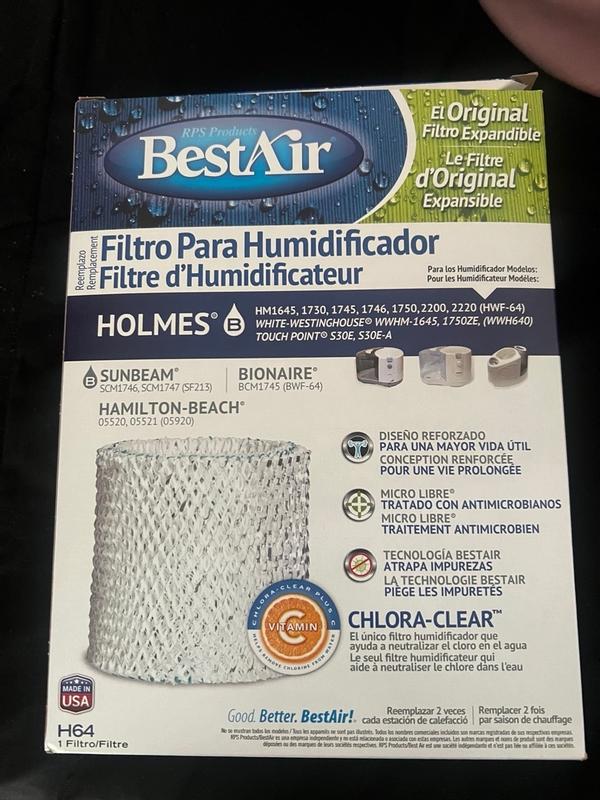 BestAir H64-PDQ-4 Humidifier Replacement Paper Wick Filter For Holmes ...