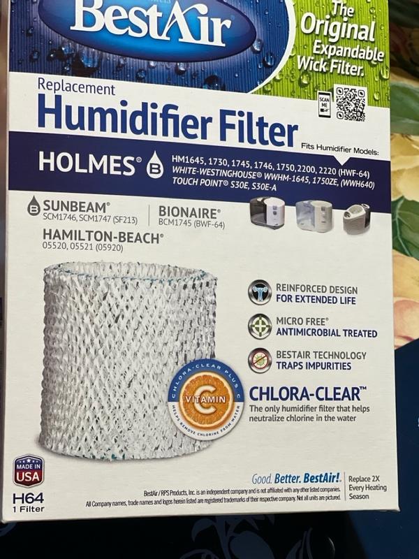BestAir H64-PDQ-4 Humidifier Replacement Paper Wick Filter For Holmes ...