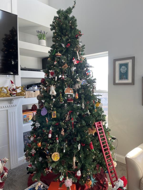 Best Choice Products 6ft Pre-Lit Pre-Decorated Holiday Spruce Christmas ...