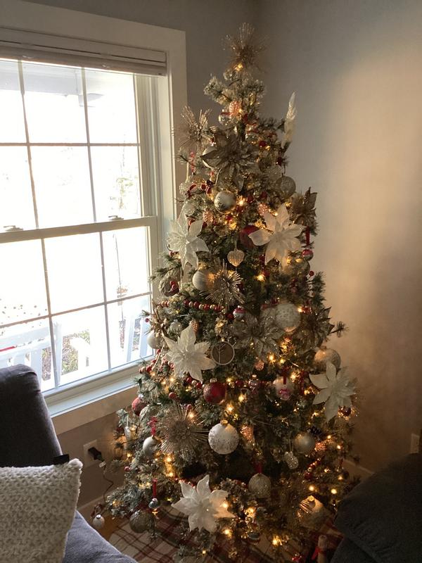 Best Choice Products 12ft Pre-Lit Cashmere Christmas Tree Premium Semi ...