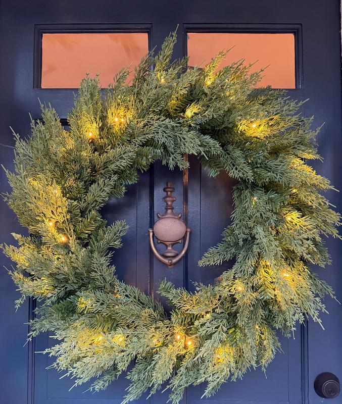Best Choice Products Pre-Lit Cedar Cypress Christmas Wreath w ...