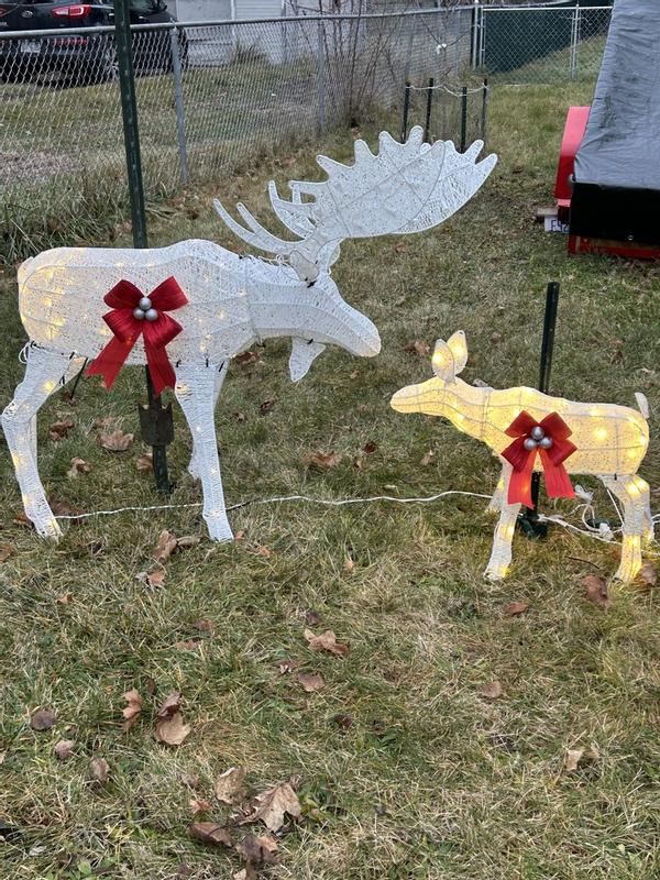 Best Choice Products 2-Piece Moose Family Lighted Christmas Yard Decor Set w/ 170 LED Lights ...