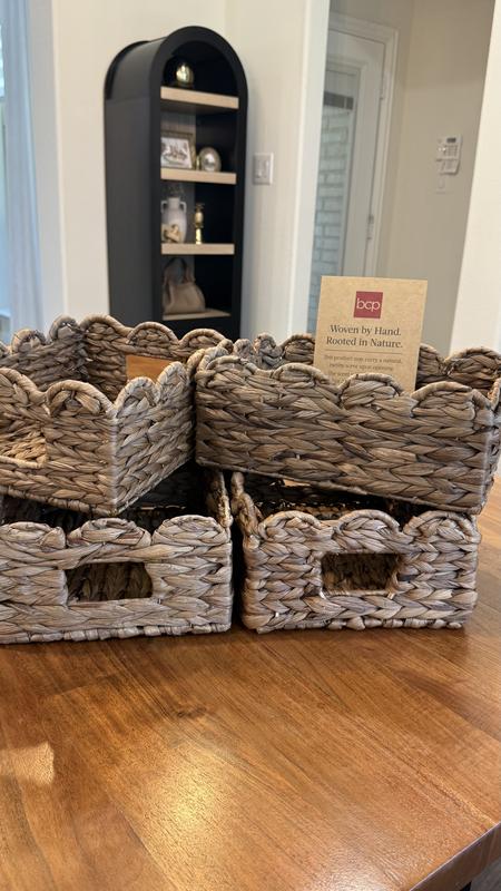 Best Choice Products 9x12 Scalloped Shelf Baskets Woven Storage Bins 4 ...