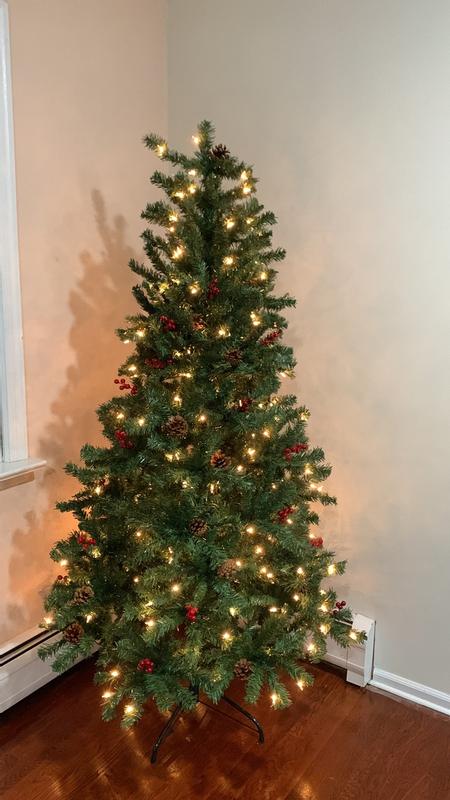 Best Choice Products 7.5ft Pre-Lit Pre-Decorated Holiday Spruce ...