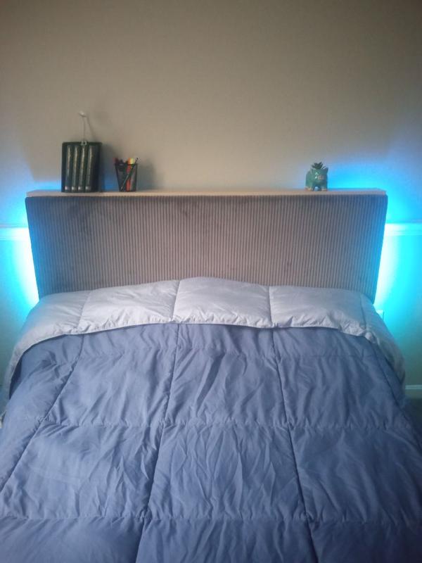 Bestier 54.49-in W Full Size Grey Bed Frame with Adjustable Headboard ...