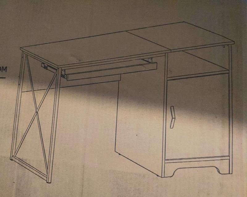 Bestier 47.24-in W Gray Computer Desk with Cabinet and Storage Shelf ...