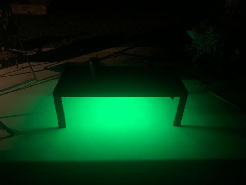 Bestier 48-in W 1-Piece Rectangle Grey Patio Coffee Table with LED and ...