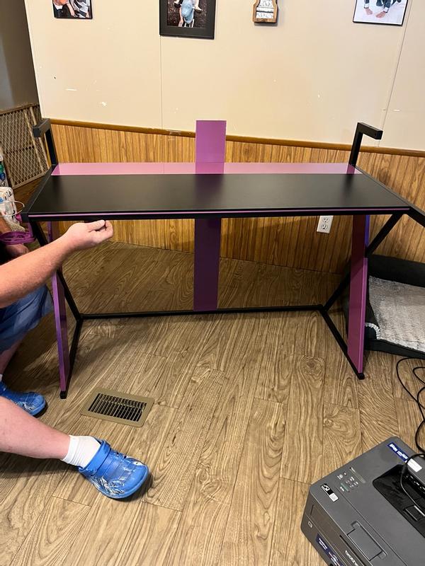 Bestier 41.61-in W Purple L-Shaped Gaming Desk with Monitor Stand and ...