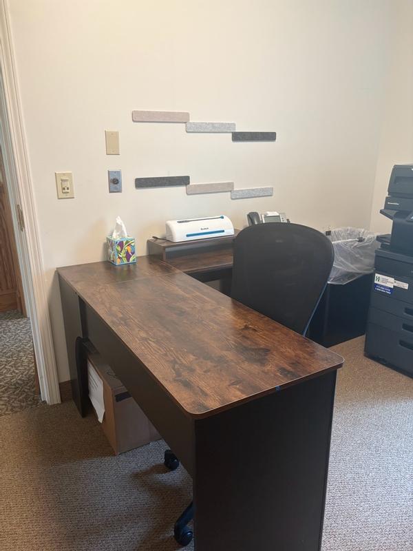 Bestier 55.12-in W 1-pocket Oak Computer Desk in the Desks department ...