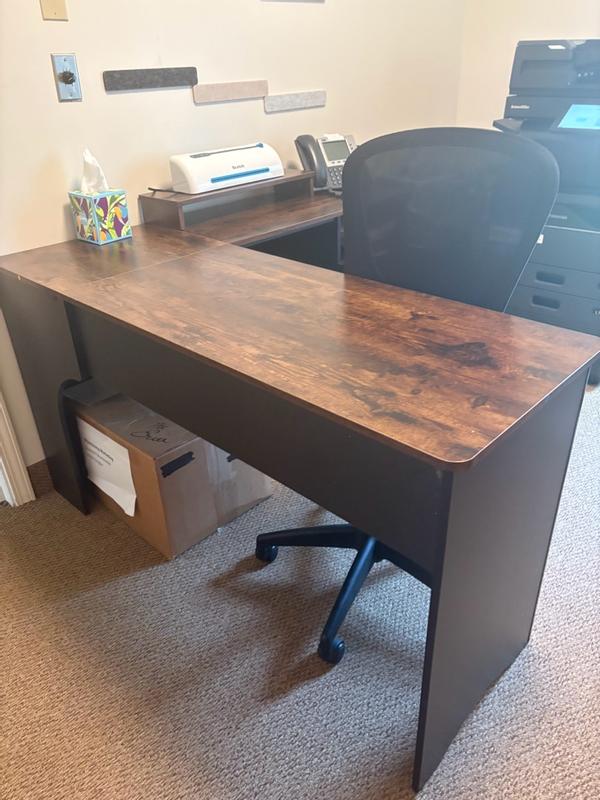 Bestier 55.12-in W 1-pocket Oak Computer Desk in the Desks department ...