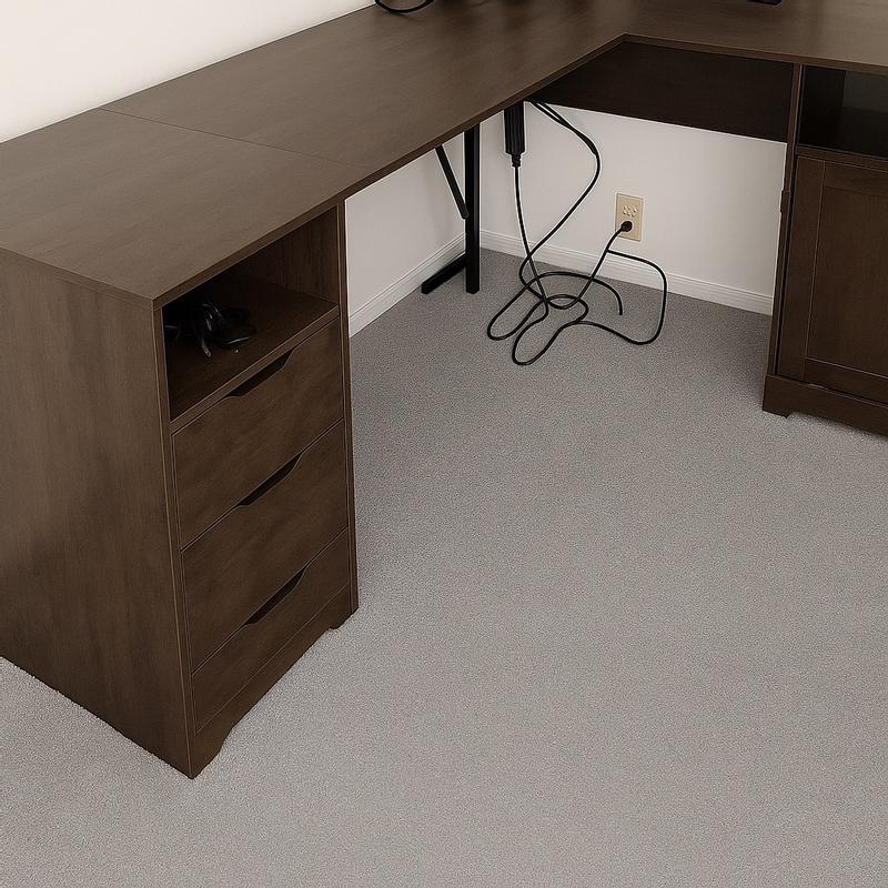 Bestier 62.91-in W Brown Hutch L Shaped Desk with Monitor Stand and ...