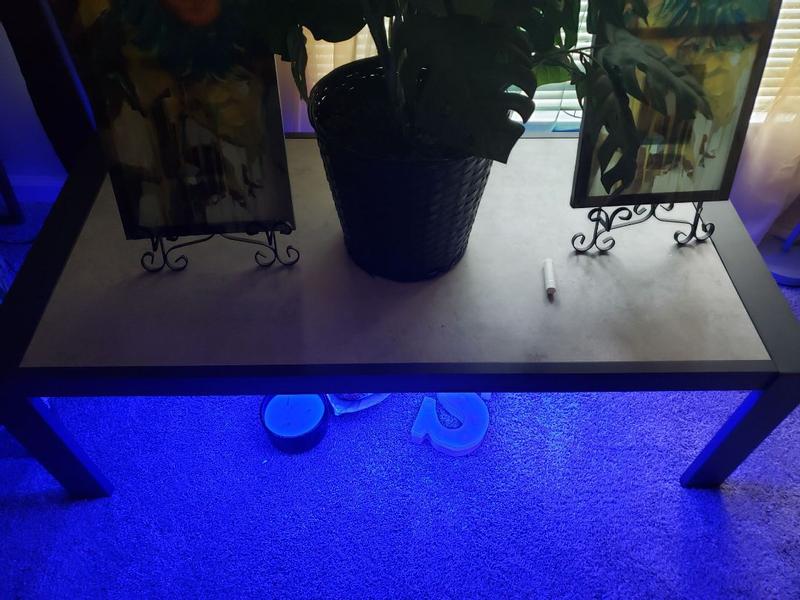 Bestier 48-in W 1-Piece Rectangle Grey Patio Coffee Table with LED and ...