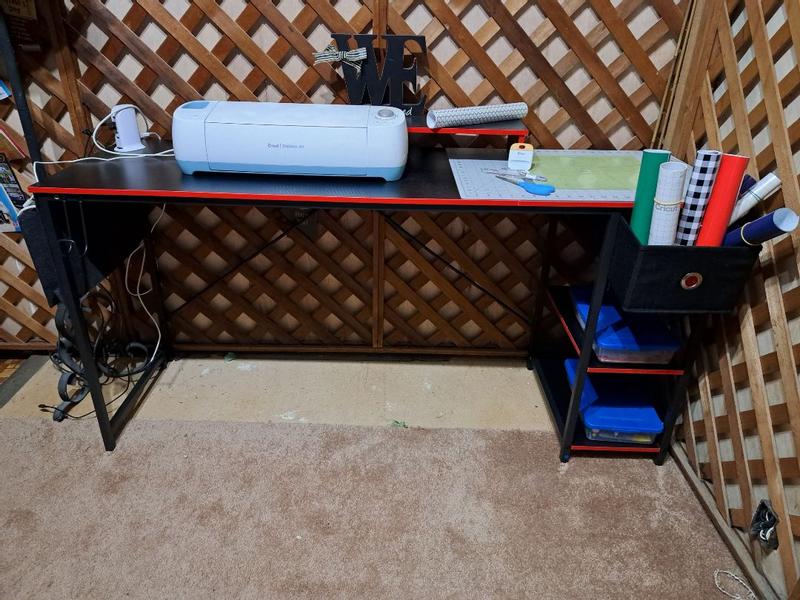 Bestier 61.65-in W 1-Drawer White Computer Desk with LED Lights and ...