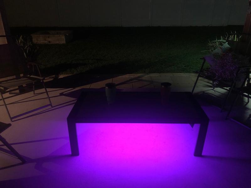 Bestier 48-in W 1-Piece Rectangle Grey Patio Coffee Table with LED and ...