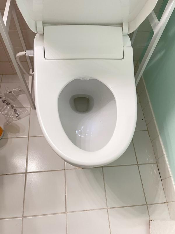 Bio Bidet Plastic White Elongated Smart Compatible Slow Close Feature ...