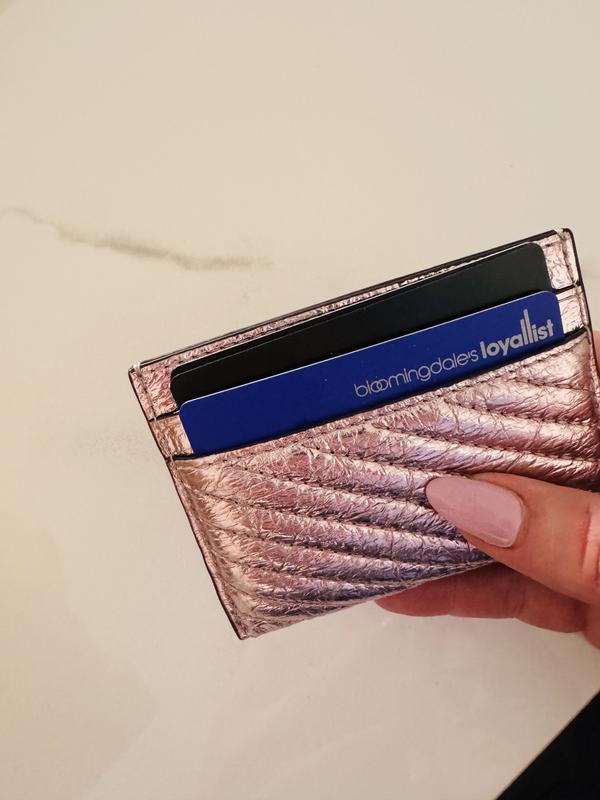 Tory Burch Kira Metallic Quilted Leather Card Case | Bloomingdale's ...