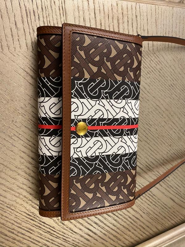 Burberry Monogram Stripe E-Canvas Wallet with Strap | Bloomingdale's