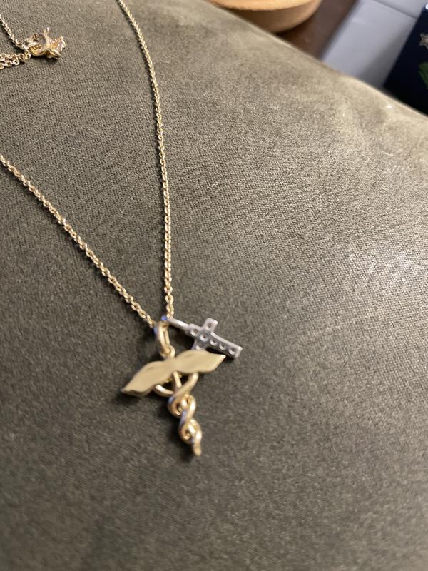 Bloomingdale's Diamond Cross & Medical Pendant Necklace in 14K Yellow ...
