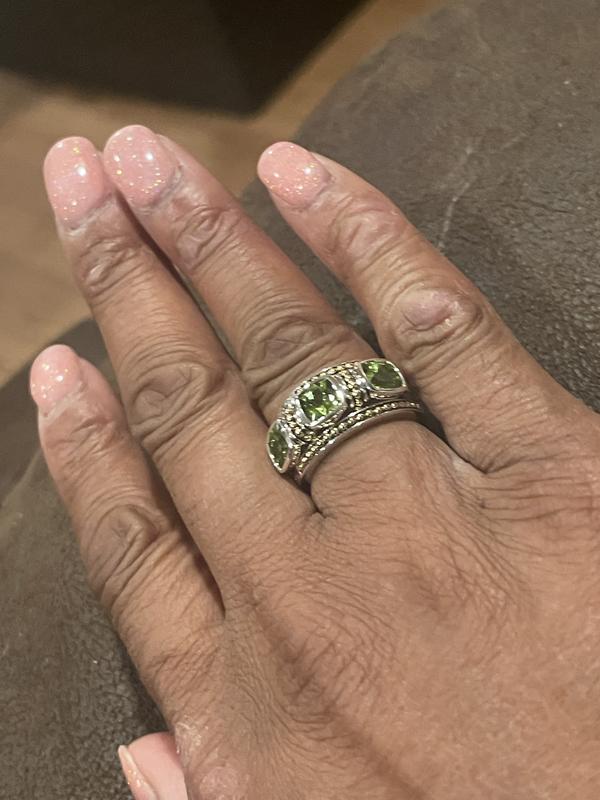 LAGOS 18K Yellow Gold & Sterling Silver Rittenhouse Peridot Beaded Ring ...