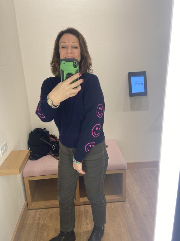 AQUA Smiley Face Intarsia Crewneck Cashmere Sweater - 100% Exclusive ...