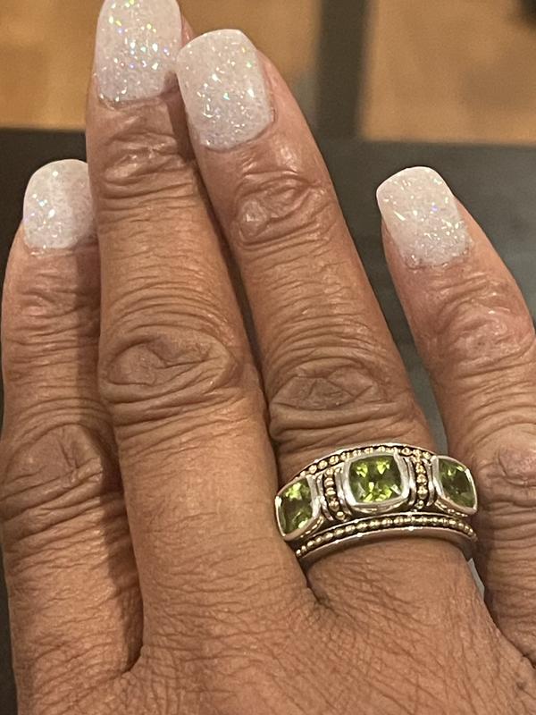 LAGOS 18K Yellow Gold & Sterling Silver Rittenhouse Peridot Beaded Ring ...