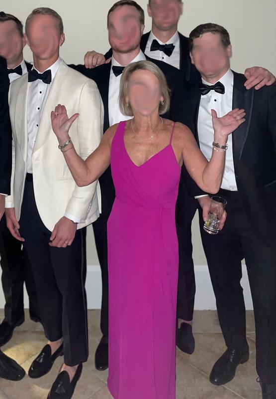 AQUA Asymmetric Overlay Crepe Gown - Exclusive | Bloomingdale's