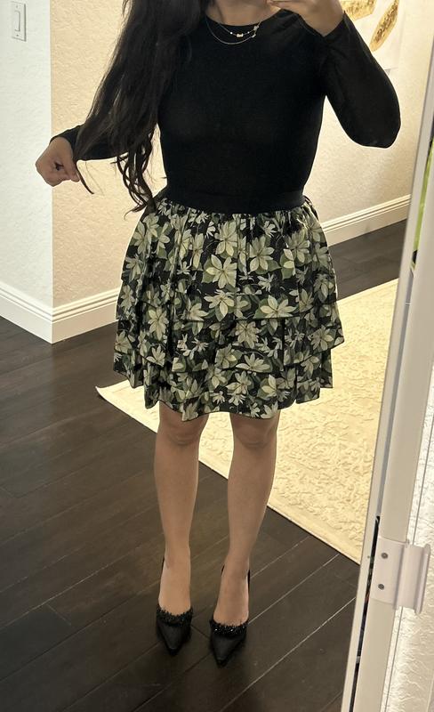 Alice and Olivia Chara Ruffle Skirt Mini Dress | Bloomingdale's