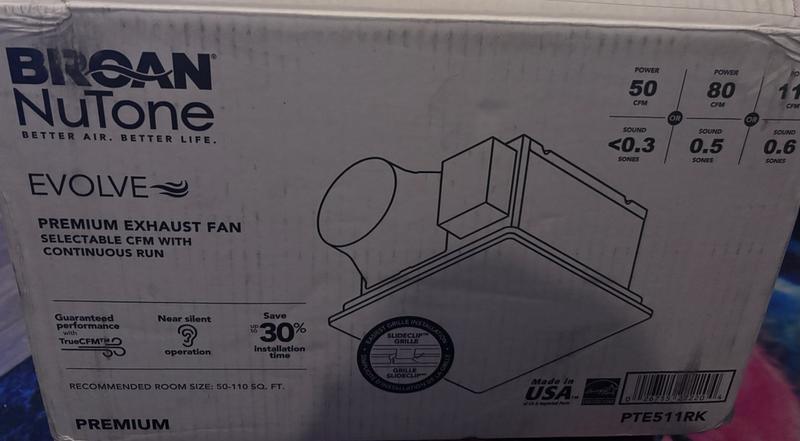 Broan 0.6-Sone 110-CFM White Bathroom Fan, ENERGY STAR PTE511RK at ...