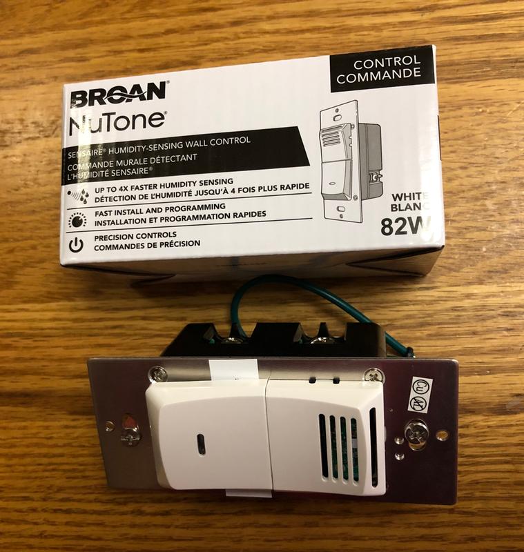 82W Manual Broan-NuTone Sensaire Bathroom Exhaust Fan Control Switch ...