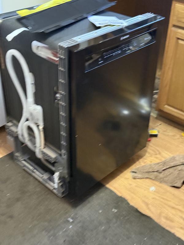 Bosch 100 Series 24-in Front Control Smart Built-In Dishwasher (Black ...