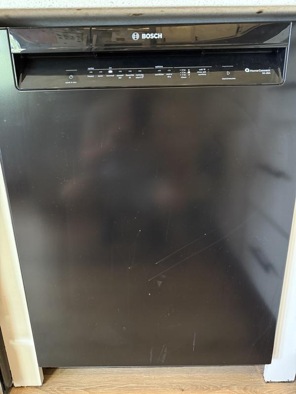 Bosch 100 Series 24-in Front Control Smart Built-In Dishwasher (Black ...