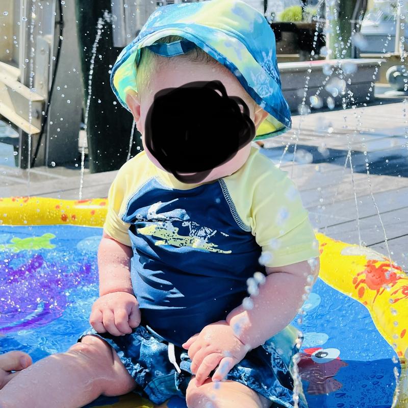 Floatmini 3-Piece Tie Dye Turtle Swimsuit in Navy | Bed Bath & Beyond