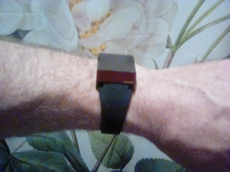 Bulova Computron Archive Black Rubber Strap Watch, 31.1mm x 40.3mm ...
