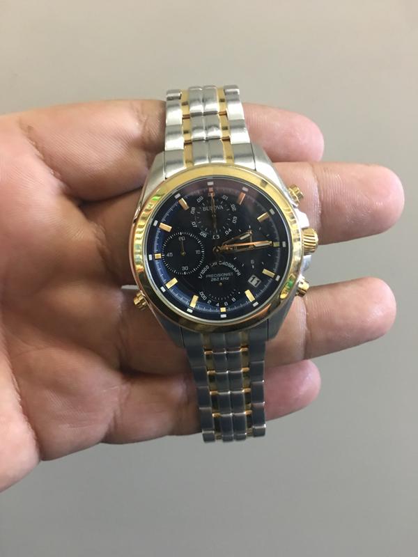 Bulova Men's Chronograph Precisionist Two-Tone Stainless Steel Bracelet ...