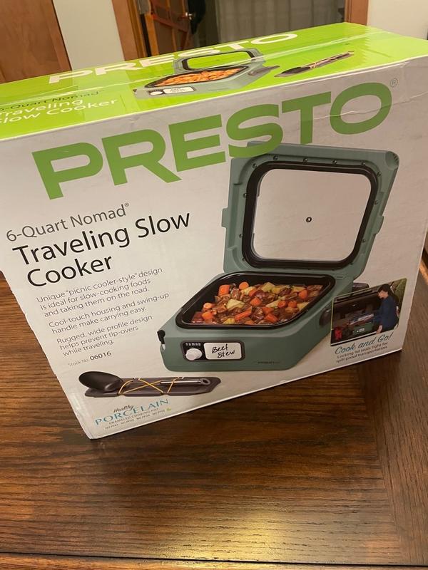 Presto 06016 6 Quart Nomad Portable Electric Slow Cooker with Locking ...