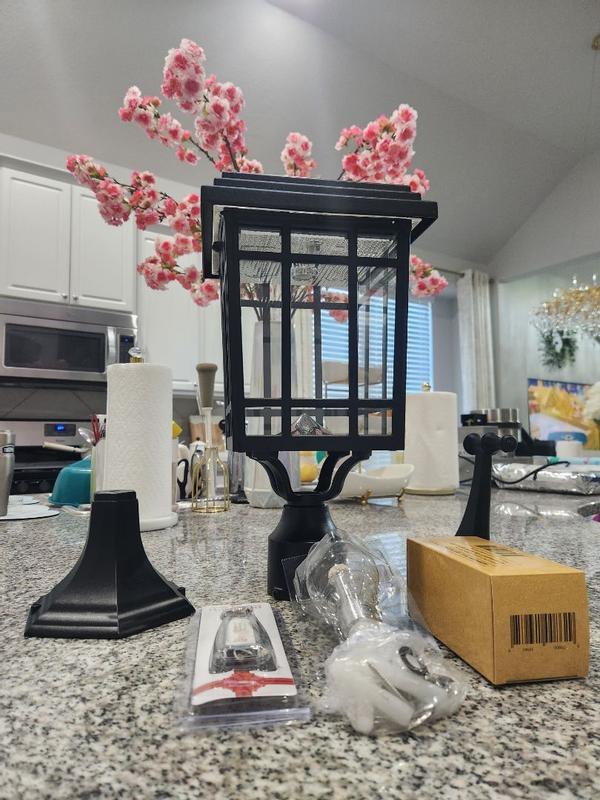 Gama Sonic Grand Prairie Black Solar LED Post light in the Complete ...