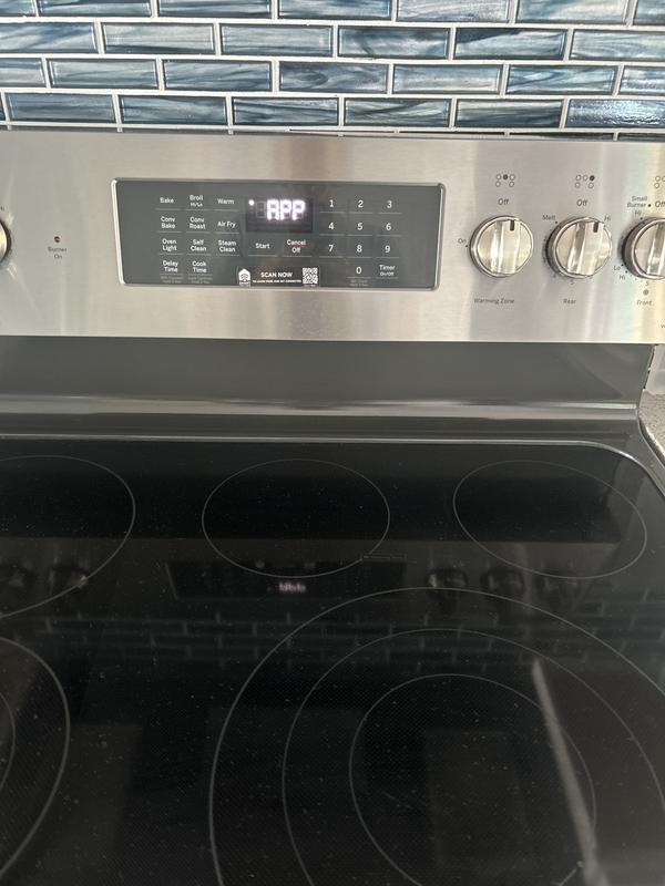 GE Profile 30-in Glass Top 5 Burners 5.3-cu ft Self & Steam Cleaning ...