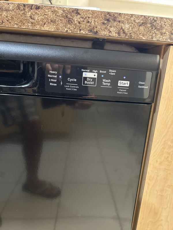 GE Dry Boost 24-in Front Control Built-In Dishwasher (Black) ENERGY ...