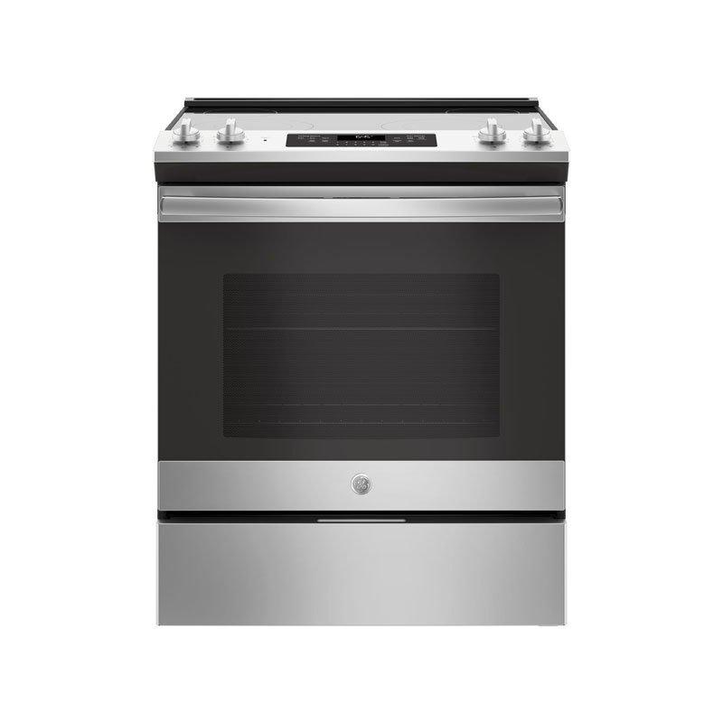 GE 30-in Glass Top 4 Elements 5.3-cu ft Self-Cleaning Slide-in Electric ...