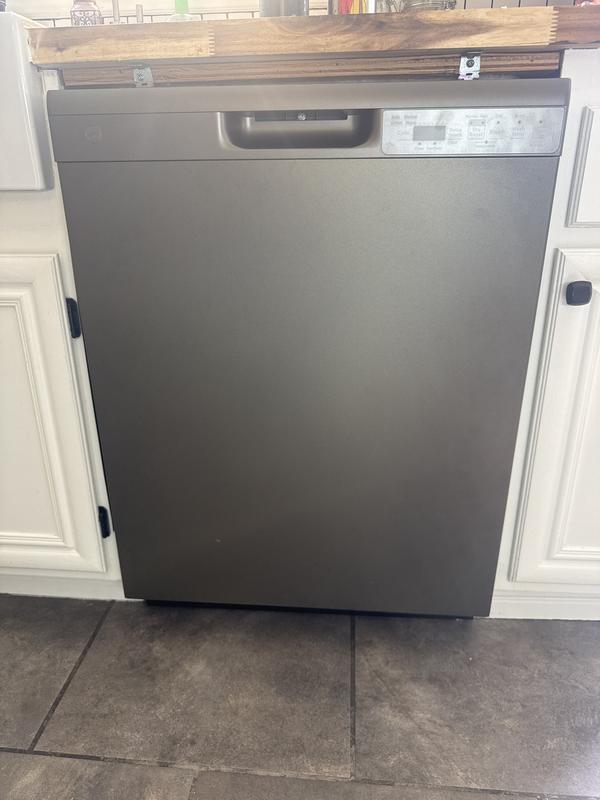 GE Dry Boost 24-in Front Control Built-In Dishwasher (Stainless Steel ...