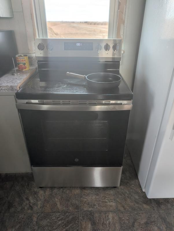 GE Crisp Mode 30-in Glass Top 5 burners 5.3-cu ft Freestanding Electric ...