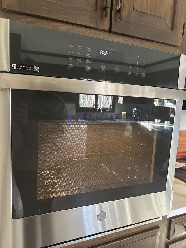 GE 27-in Smart Single Electric Wall Oven Self-cleaning (Stainless Steel ...