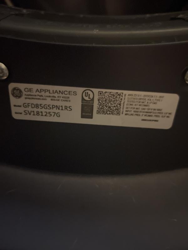 GE 7.8-cu ft Stackable Steam Cycle Vented Smart Gas Dryer (White ...