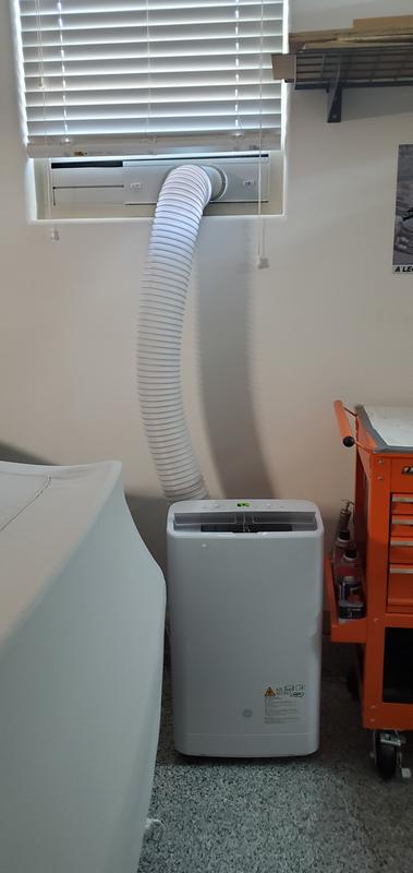 GE 9850-BTU DOE (115-Volt) White Vented Portable Air Conditioner with ...