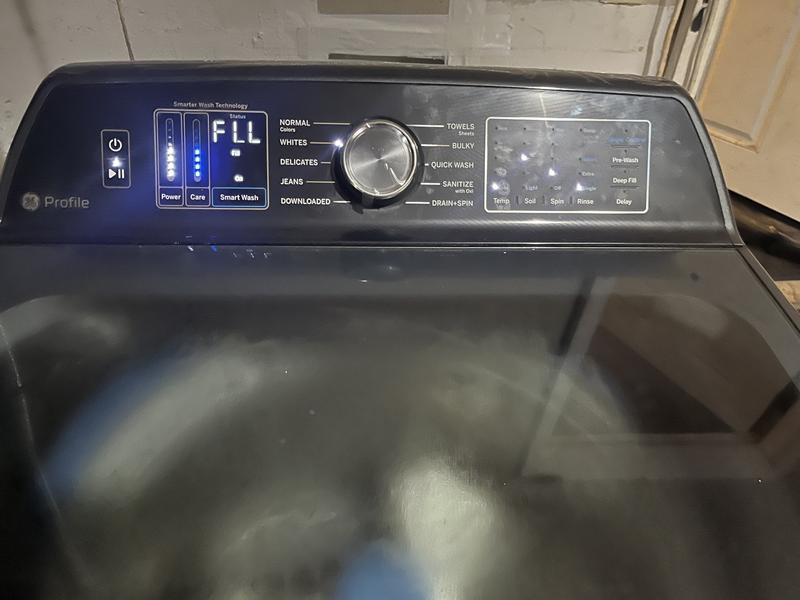 GE Profile 5.3-cu ft High Efficiency Agitator Smart Top-Load Washer ...