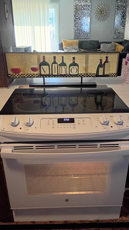 GE 30-in Glass Top 4 Burners 4.4-cu ft Self-Cleaning Drop-In Electric ...