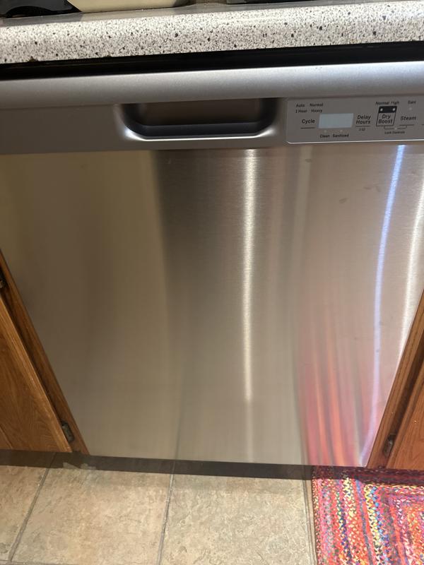 GE Dry Boost 24-in Front Control Built-In Dishwasher (Stainless Steel ...